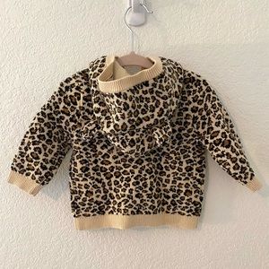 GAP | Shirts & Tops | Baby Gap Girl Leopard Print Hooded Sweater ...